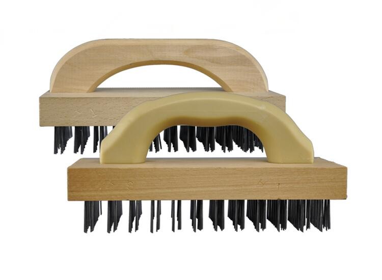Rectangular Shaped Butcher Block Brush with Flat Steel Wire for Heavy ...