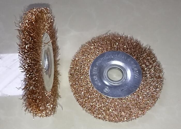 100mm Non Sparking Copper Wire Wheel Brush With 16mm Hole For Rust Removal