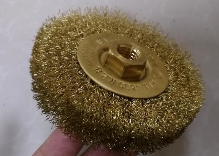 Non Sparking Safe Work Brass Wire Wheel Brush 100MM X M14 Nut 100 % ...