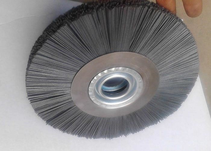 Straight 6 Inch Abrasive Nylon Wheel Brush For Drill , Decorative Finishes