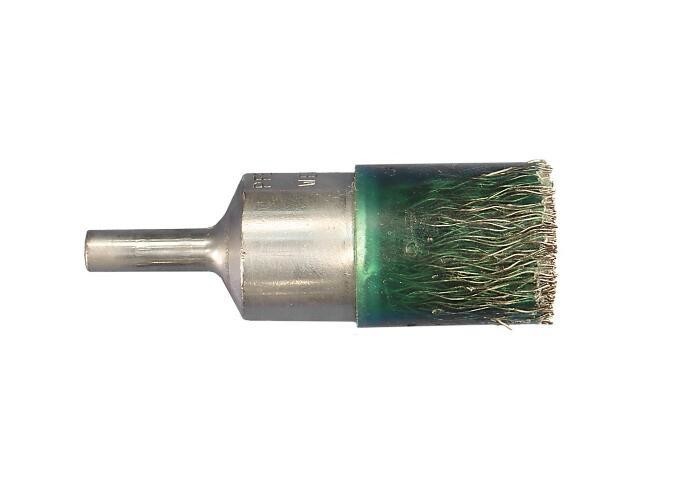 Burr Removal Encapsulated Wire End Brush Standard Duty Green Polyflex Color