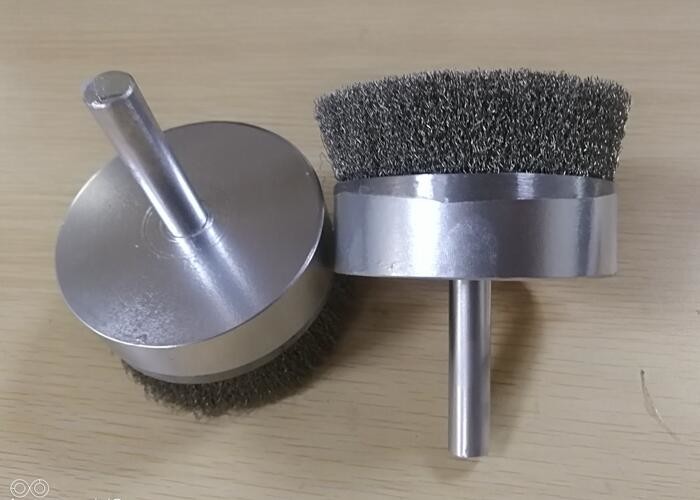 Spindle Stem Mounted Crimped Wire Cup Brush For Drill 75mm Diameter ...