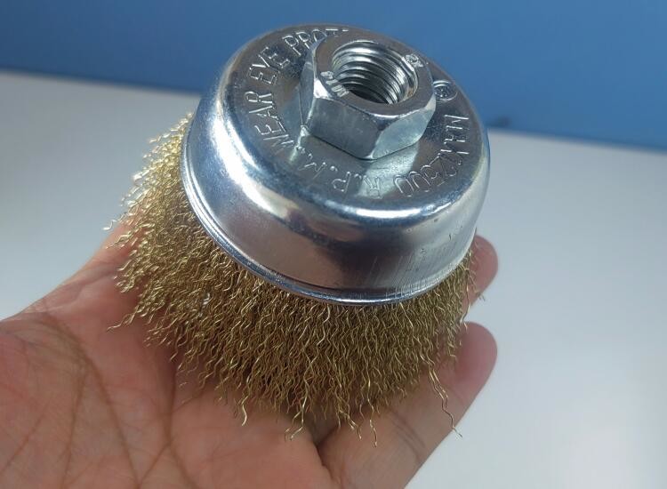 Rotary Silver Color Bowl Crimped Wire Steel Cup Brush 75mm OD Fit ...